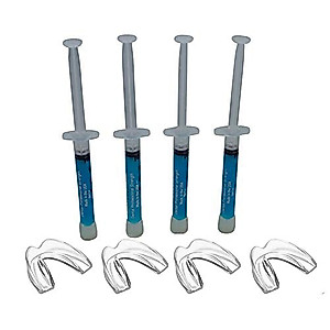 4 Syringes Remineralization Gel with 4 Custom Teeth Trays - Strengthens Teeth Enamel - Reduces Teeth Sensitivity - Remineralizes and Desensitizes Teeth - Great for After Teeth Whitening