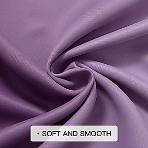 COSVIYA Grommet Ombre Room Darkening Curtains 63 inch Length, Purple and Greyish White Gradient Drapes Light Blocking Insulated Thermal Window Curtains for Bedroom/Living Room,2 Panels,52x63 inches