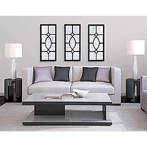 Kate and Laurel Cassat Modern Casual Window Wall Accent Mirror, Black