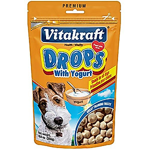Vitakraft Drops with Yogurt Treats for Dogs, Bite-Sized Training Snacks, 8.8 Ounce (Pack of 1)