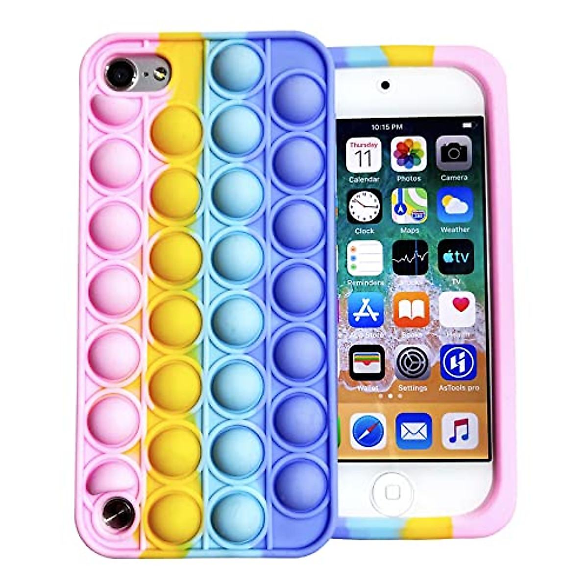Case for iPod Touch 7 Cute Bubble Pop iPod Touch 6/5 Case Push Fidget Sensory Soft Silicone Stress Reliever Cover Compatible with iPod Touch 5th/6th/7th Generation
