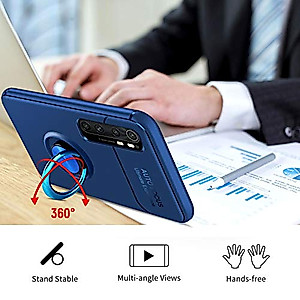 AKABEILA for Xiaomi Mi Note 10 Lite Case Screen Protector Compatible for Xiaomi Mi Note 10 Lite Cover [with Tempered Glass Free] Carbon Fiber Silicone Bracket Phone Holder Shockproof Cases 6.47"