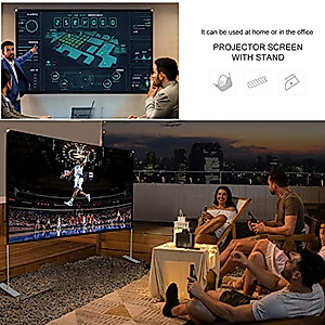 Projector Screen with Stand 120 inch 16:9 HD 4K Outdoor Indoor Projection Screen for Home Theater 3D Fast-Folding Projector Screen with Stand Legs and Carry Bag Projection Movie Wrinkle-Free…