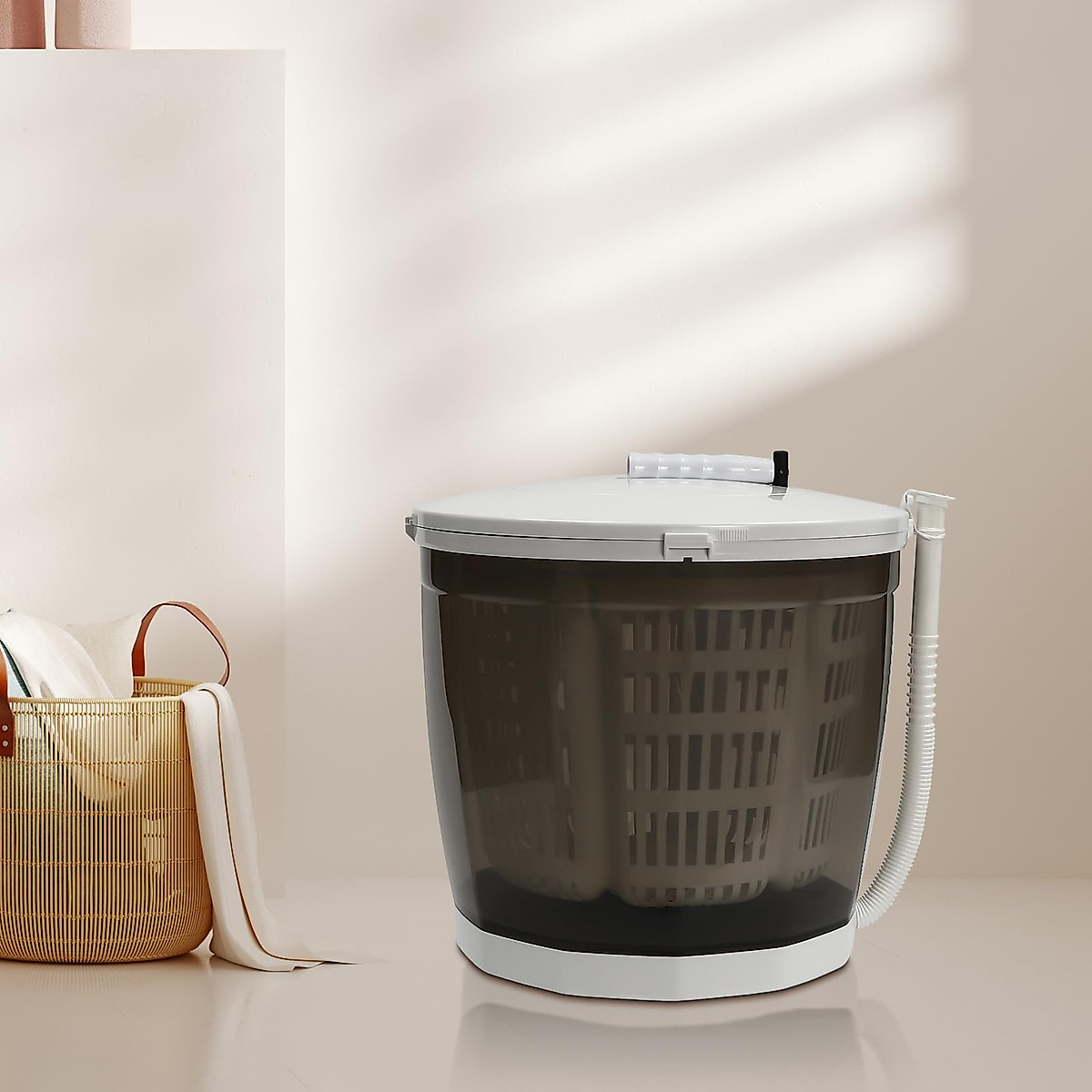 Giciashop Portable Washing Machine,12L 2 in 1 Manual Washing and Drying Mini Washing Machine,Suitable for Underwear,Socks,Baby Clothes,Pet Clothes