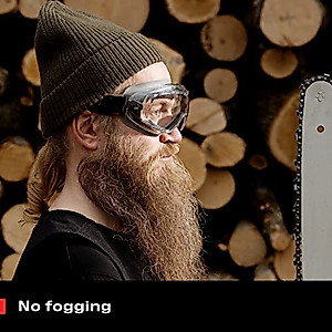 NoCry Anti Fog Safety Goggles for Men and Women with Premium Anti Scratch Coating - Vented Panoramic Lab Goggles; ANSI Z87 Certified Lab Safety Goggles, Eye Protection Goggles with Adjustable Headband