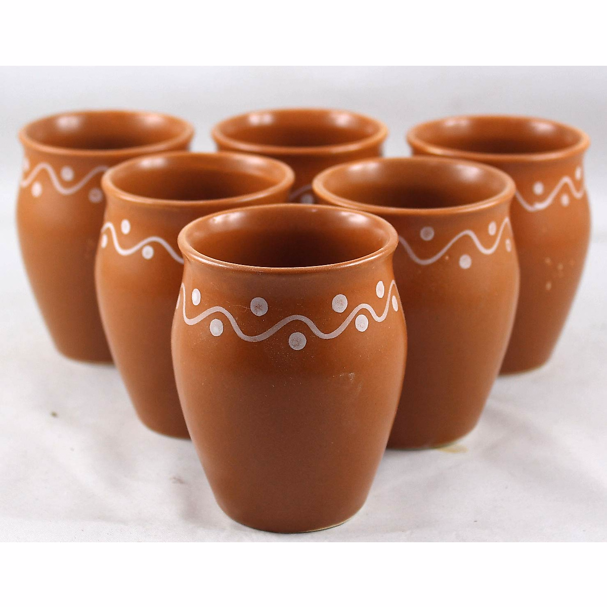 Odishabazaar Ceramic Kulhar Cups Traditional Indian Chai Tea Cup Set of 6