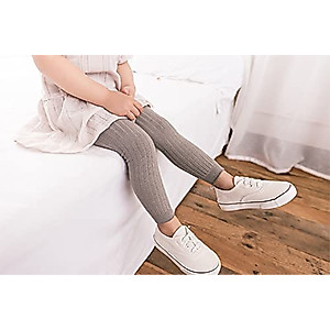 Toddler Baby Basic Ribbed Sweater Leggings Infant Kids Footless Tights Little Girls Dress Bottom Top Pants(5 Pieces, 3-5 Years)