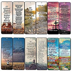 Christian Bookmarks with Popular Bible Verses (30-Pack) - Stocking Stuffers for Adults Teens Kids Men Women Boys Girls - Baptism Mission Evangelism Bible Study Church Supplies