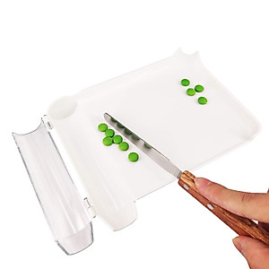 Medarchitect Right Hand Pill Counting Tray with Spatula (White - Wood Handle)