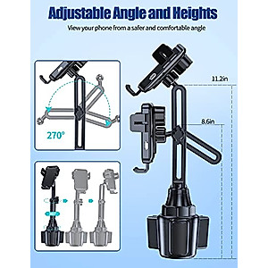Wireless Car Charger, MOKPR 15W/10W/7.5W Cup Holder Phone Mount, Auto Clamping Fast Charging Car Mount, Air Vent Phone Holder for iPhone 14/13/12 pro/12/11/XS/X/8/8, Samsung S23/S22/S10/S9/S8, etc