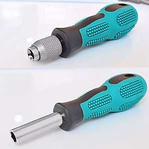 1/4 Hex Screwdriver Bit Holder Handle 2PCS, SKZIRI Hex Screwdriver Bit Handle Holder Set with 1 Quick Change Handle and 1 Magnetic Screwdriver Bit Holder Handle