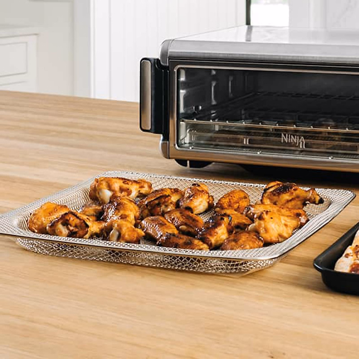 Air Fryer Basket Replacement for NINJA Foodi SP101 Air Fryer Oven, Stainless Steel Air Fryer Basket for Ninja SP100,SP102, Mesh Basket for Ninja Foodi Air Fryer Accessories, Baking Tray for Ninja