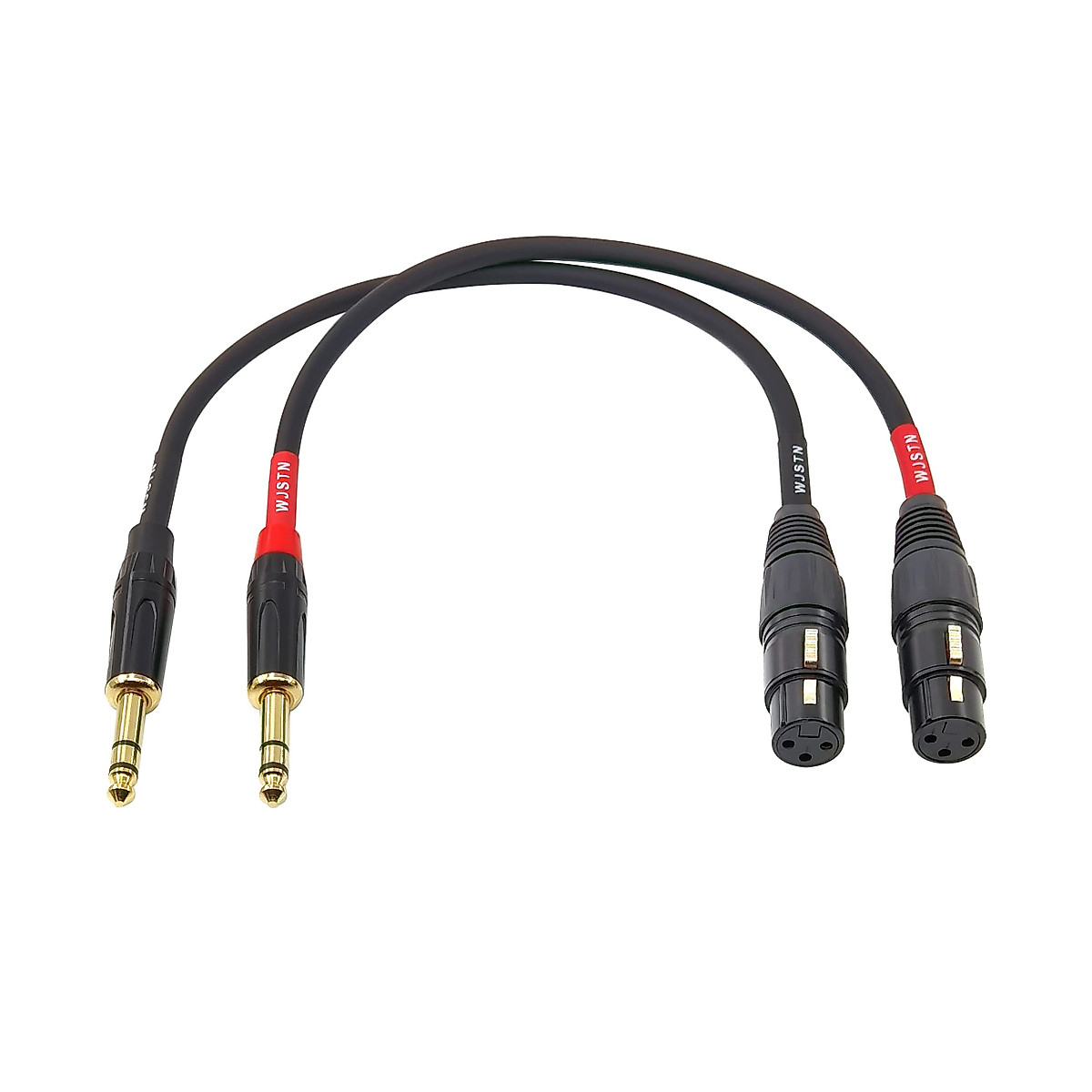 XLR to 1/4 TRS Cable 6.35mm Dual Channel to 3-pin XLR Female XLR to 1/4 Stereo Balanced Microphone Adapter 1ft