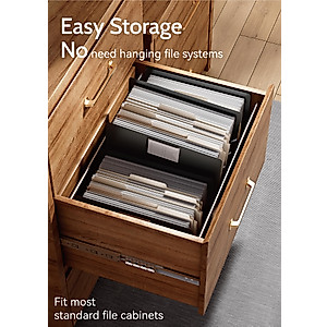 SortRax Plastic Expanding File Pockets, 6" Expansion Accordion Folder, Letter Size, 10 Pack - Matte Black