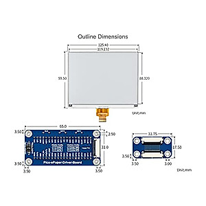 Waveshare 5.83inch E-Paper E-Ink Display Module for Raspberry Pi Pico 648×480 Pixels Black/White SPI Interface