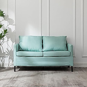 SDADI 51" Loveseat Sofa Couch for Living Room, Love Seats 2-Seater Furniture w/Metal Legs for Compact Small Space, Deep Seated Comfy Sofa for Apartment, Bedroom, Dorm, Office (Blue)