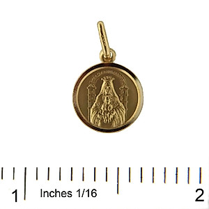 amalia 18K Solid Yellow Gold Our Lady of Coromoto Medal 13mm=0.51 inch