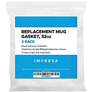 3-Pack of Bubba (R) 52 oz Mug -Compatible Gaskets / Seals / Rings - BPA-/Phthalate-/Latex-Free - Replacements for 52 Ounce Classic Insulated Desk Coffee Mug - By IMPRESA