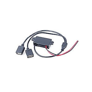 KNACRO DC-DC 12V to 5V 3A 15W Step-Down Power Supply Module Car Power Converter Module Dual USB Female Socket (Dual USB Female)