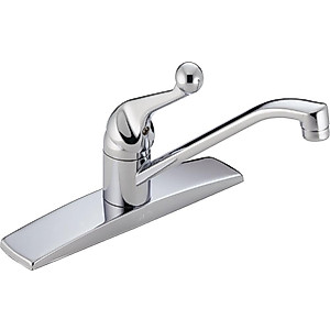 Delta Faucet Classic Single-Handle Kitchen Sink Faucet, Chrome Kitchen Faucet, Kitchen Sink Faucet 3-Hole, Chrome 100LF-WF, 8.00 x 8.00 x 8.00 inches