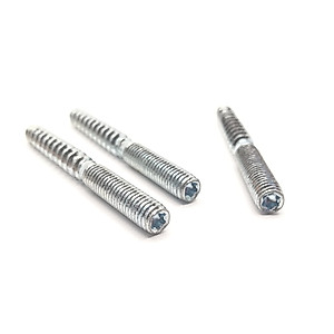 Haozheng Hanger Bolt M6x60 Silvery Double Headed Bolt Self-Tapping Screw for Furniture 8Pcs