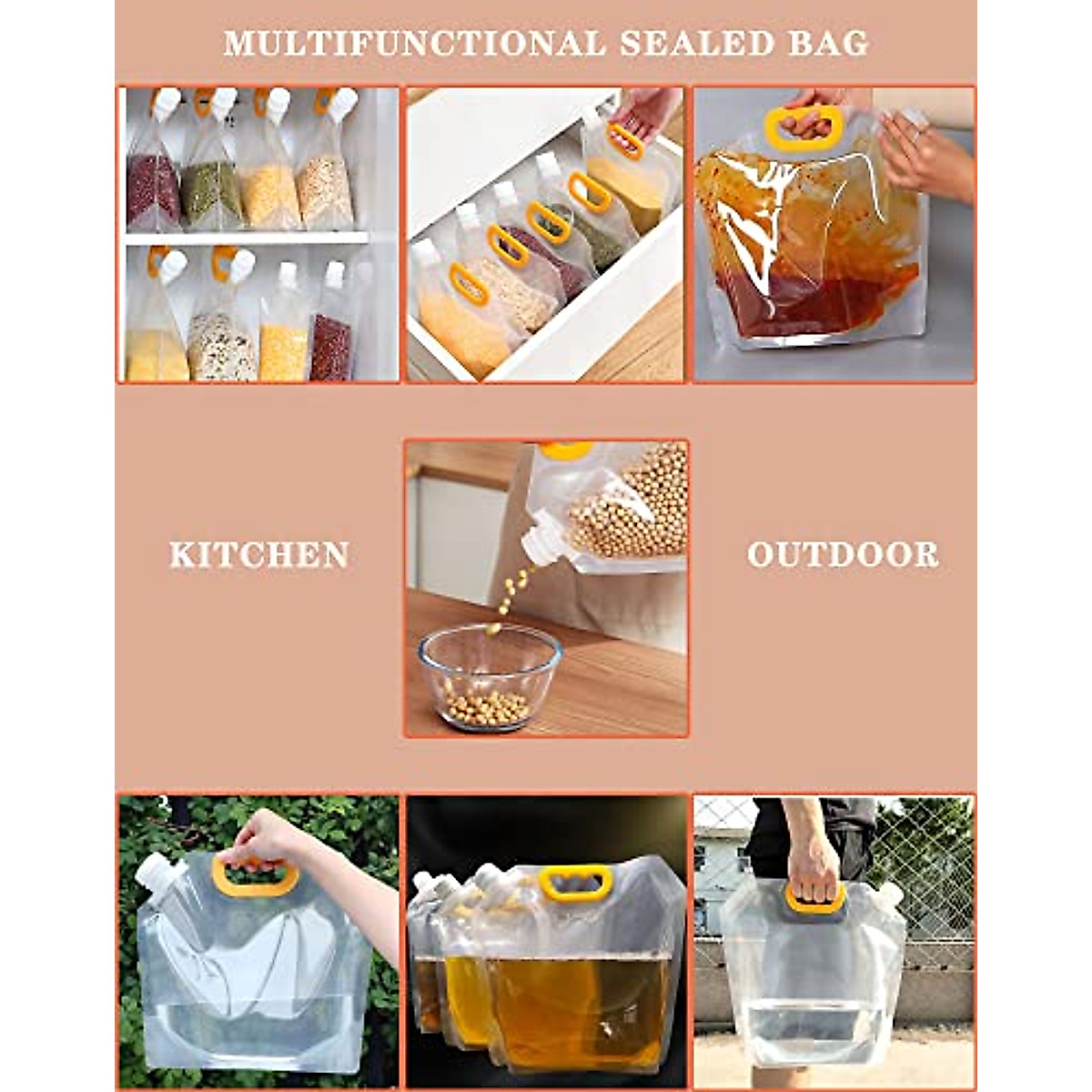 Cereal Containers Storage(5pcs -11lb)Airtight Food Storage Containers with Lids & Funnel, Air Tight Containers for Food Stand Up Rice Cereal Dry Food Storage Containers for Organizing Pantry Kitchen