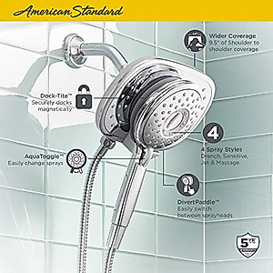 American Standard 9035254.002 Spectra+ Duo 4-Function 2-In-1 Shower Head, 2.5 GPM, Polished Chrome