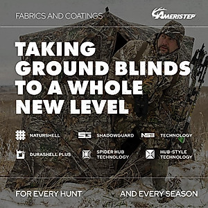 Ameristep Caretaker Kick Out Pop-Up Ground Blind, Premium Hunting Blind, Realtree Edge Camo, One Size