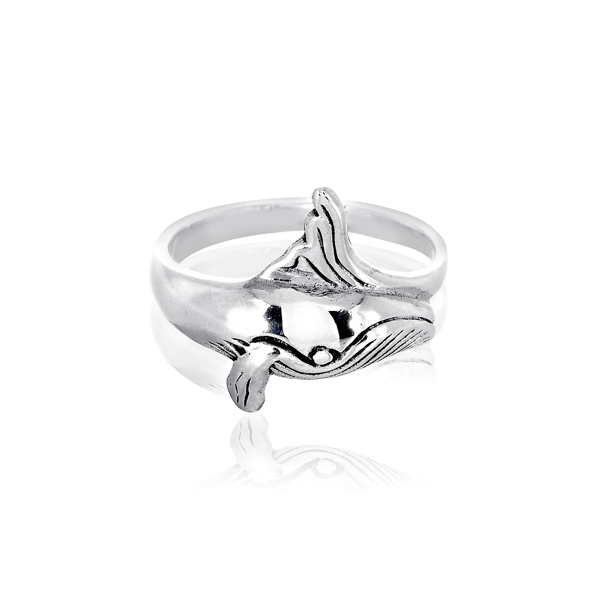 WithLoveSilver 925 Sterling Silver Cute Happy Whale Ring (9)