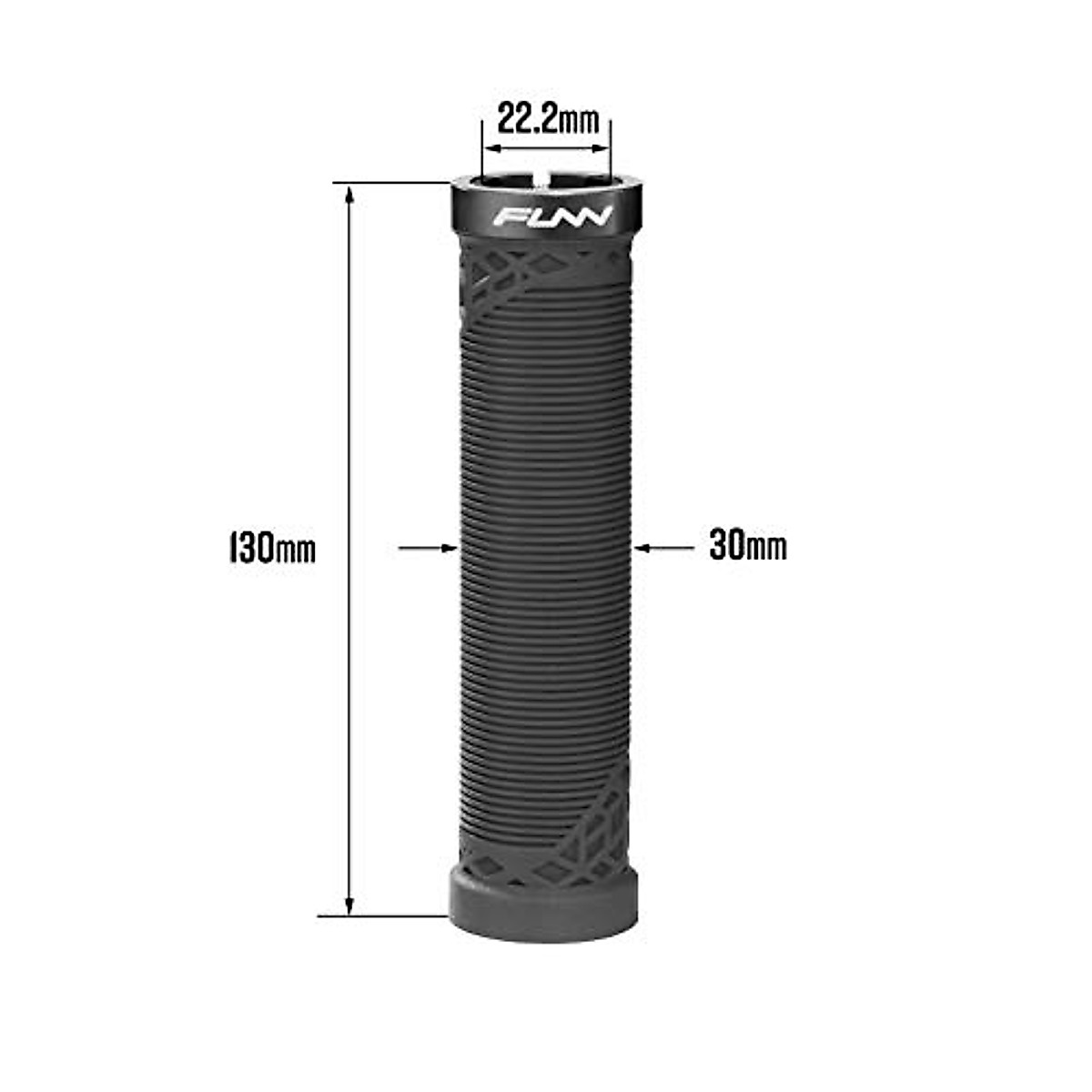 Funn Hilt Mountain Bike Handlebar Grips with Single Lock On Clamp, Lightweight and Ergonomic Bicycle Handlebar Grips with 22 mm Inner Diameter, Unique Patterned Bicycle Grips for MTB/BMX (Purple)