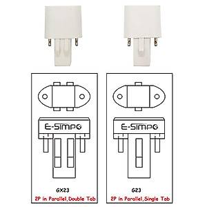 E-Simpo 2pcs G23 7W 7.1" LED Bulb PLS-13W Replacement G23d 2P Cold White 6000K LED PL Retrofit Horizontal Recessed Down Light Plug Play for INDUCTANCE/Magnetic Ballast (Cold White, 7inch/180mm 7W)