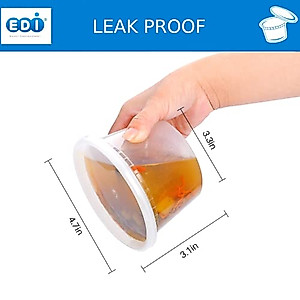 EDI [16 OZ, 50 Sets] Plastic Deli Food Storage Containers with Airtight Lids | Microwave-, Freezer-, Dishwasher-Safe | BPA Free | Heavy-Duty | Meal Prep | Leakproof | Recyclable