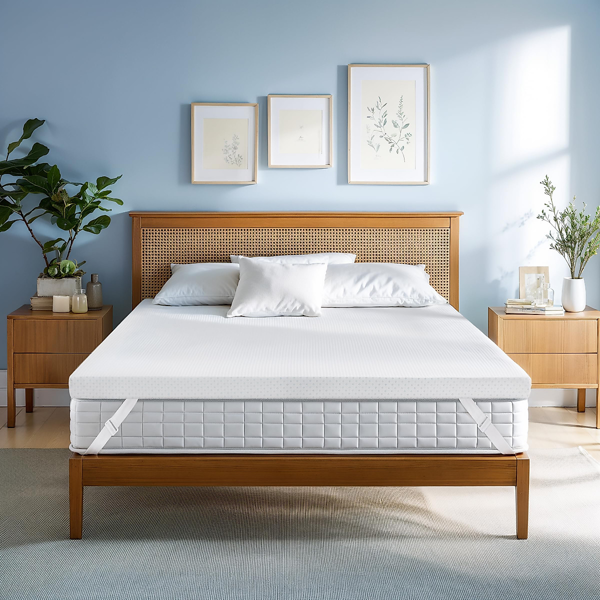 Subrtex Mattress Topper, Gel-Infused Memory Foam Mattress Topper, High Density Cooling Bed Topper Pad with Breathable Removable Fitted Cover CertiPUR-US Certified (2 Inch, King)