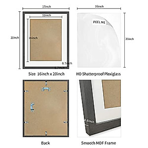 Bedroom Framed Lake Wall Art: Living Room Modern Black Nature Scene Landscape Painting Print 4 Piece Boat Scenery Picture Vertical Tree Forest Artwork for Home Office Decor