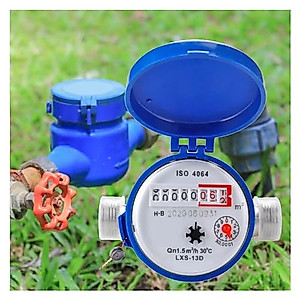 Flow Meter Professional Water Meter Water Meter Flow Measuring Tools with Copper Fittings Rotary Pointer Counter Instrument High Stability and Convenient Operation