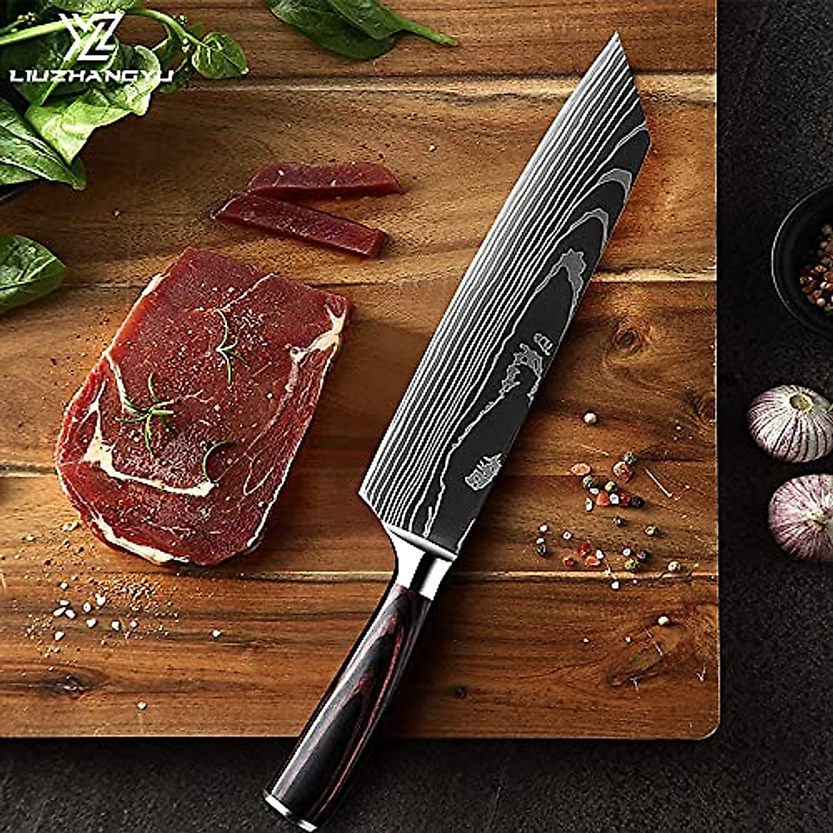 Kitchen Chef Knife Sets, 3.5-8 Inch Set Boxed Knives 5Cr15mov Stainless Steel Ultra Sharp Japanese Knives with Sheaths, 10 Pieces Knife Sets for Professional Chefs