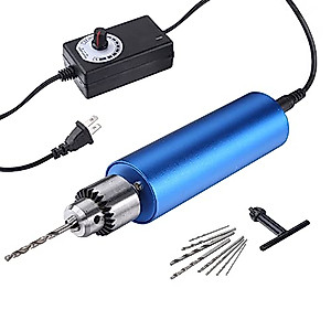 PlusRoc 0.3-4mm Mini Electric Hand Drill With 3-12V DC Variable Speed Control Power Adapter, Portable Handheld Drill For Crafting PCB Resin