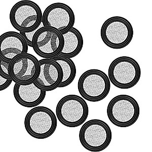 20 Pieces Stainless Steel Filter Garden Hose Washer Seal O Ring Gasket Rubber Washer with 40 Mesh for 3/4 Inch Garden Hose and Water Faucet