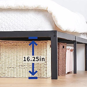 Olee Sleep 18 inch Heavy Duty King Steel Slat, No Box Spring Needed, Metal, Black