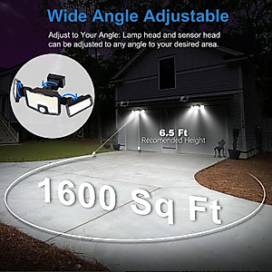 K KASONIC Solar Flood Lights, 2500LM Super Bright Motion Sensor with Remote, IP65 Waterproof Solar Security Spot Lights with 15Ft Cable for Patio, Garage, Porch, Yard, 2 Pack