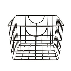 Spectrum Utility Wire Basket (Industrial Gray) - Storage Bin & Décor for Bathroom, Closet, Pantry, Under Sink, Toy, Shelf, Kitchen, Garage, & Nursery Organization