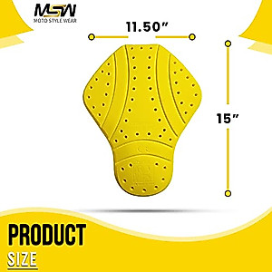 MOTOSTYLEWEAR Universal-CE-2 Back Armor Protection Pad, Level 2 Approved Armor Pads for Motorcycle Jackets, CE Level 2 Back Protector, CE Insert Armor & Pads for Protection for Women and Men.