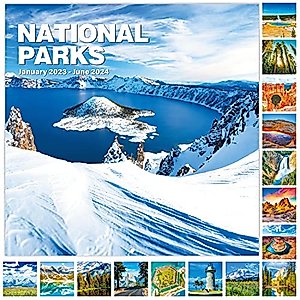 2023 Wall Calendar - National Parks Wall Calendar 2023-2024, Jan 2023 - Jun 2024, 24" x 12" (Open), Calendar with Hanging Hook, Blocks and Holidays - National parks with breathtaking photographs