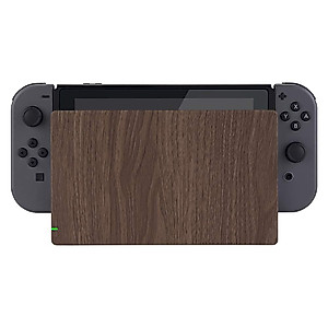 eXtremeRate Custom Soft Touch Grip Faceplate for Nintendo Switch Dock, Wood Grain Patterned DIY Replacement Housing Shell for Nintendo Switch Dock - Dock NOT Included
