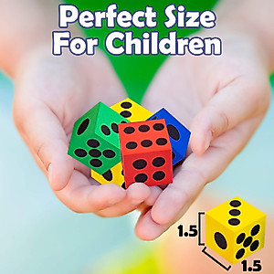 50 Pk Foam Dice, Large Foam Dice for Classroom, Quiet Soft Dice for Children Students Teachers