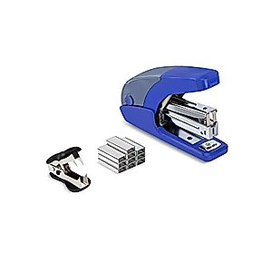 PAPERPAL Effortless Standard Stapler Set, 20 Sheet Capacity, Half Strip, Built-in Staples Storage, Holds 1/4" Staples, Includes 1000 Staples and A Staple Remover, Office, School & Daily Use, Dark Blue