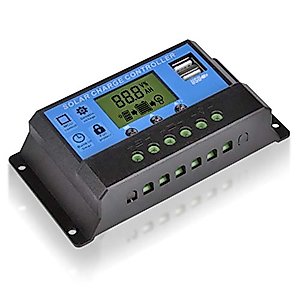 Envistia Mall 12V 24V 30A Solar Panel Battery Regulator Charge Controller with USB Outputs