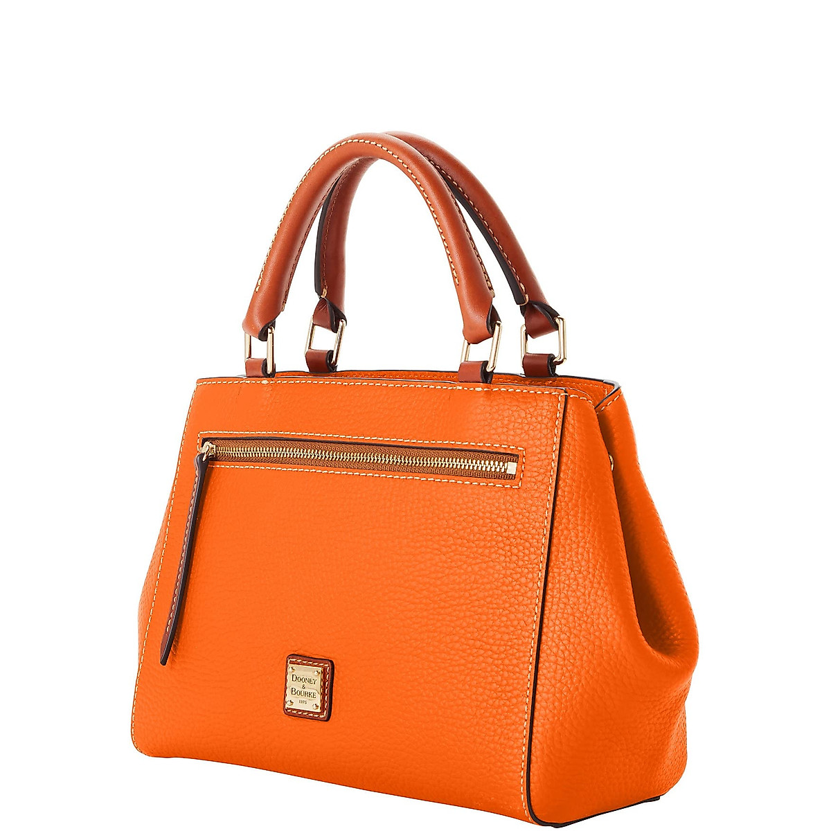 Dooney & Bourke Handbag, Pebble Grain Small Zip Satchel - Clementine