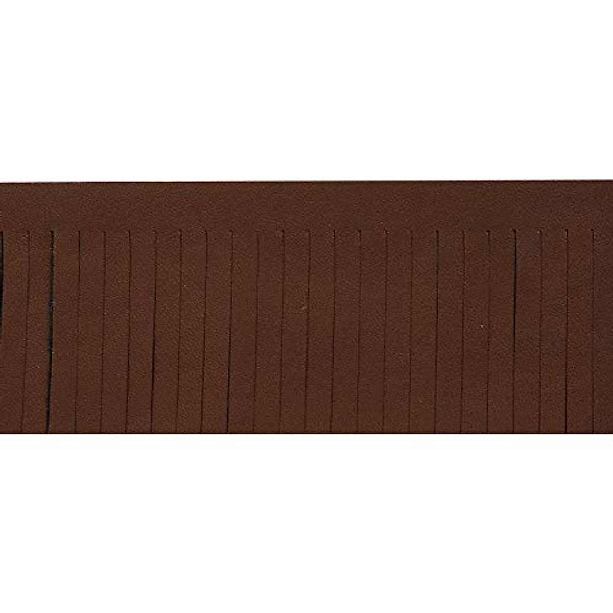 Trims by the Yard 2" Premium Vegan Leather Fringe Trim | Brown | (5 yard cut)