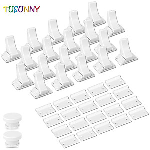 Cabinet Locks Child Safety Latches - TUSUNNY Baby Proofing Lock Child Proof Drawer Locks with Strong Adhesive for Cabinets and Drawers,Door & Corner (20Pack)